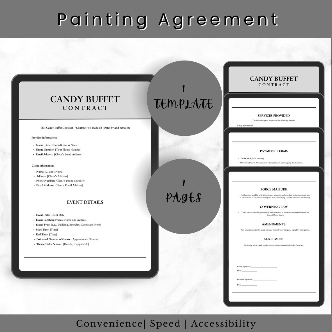 Candy Buffet Contract Template: Editable Client Service Agreement ...