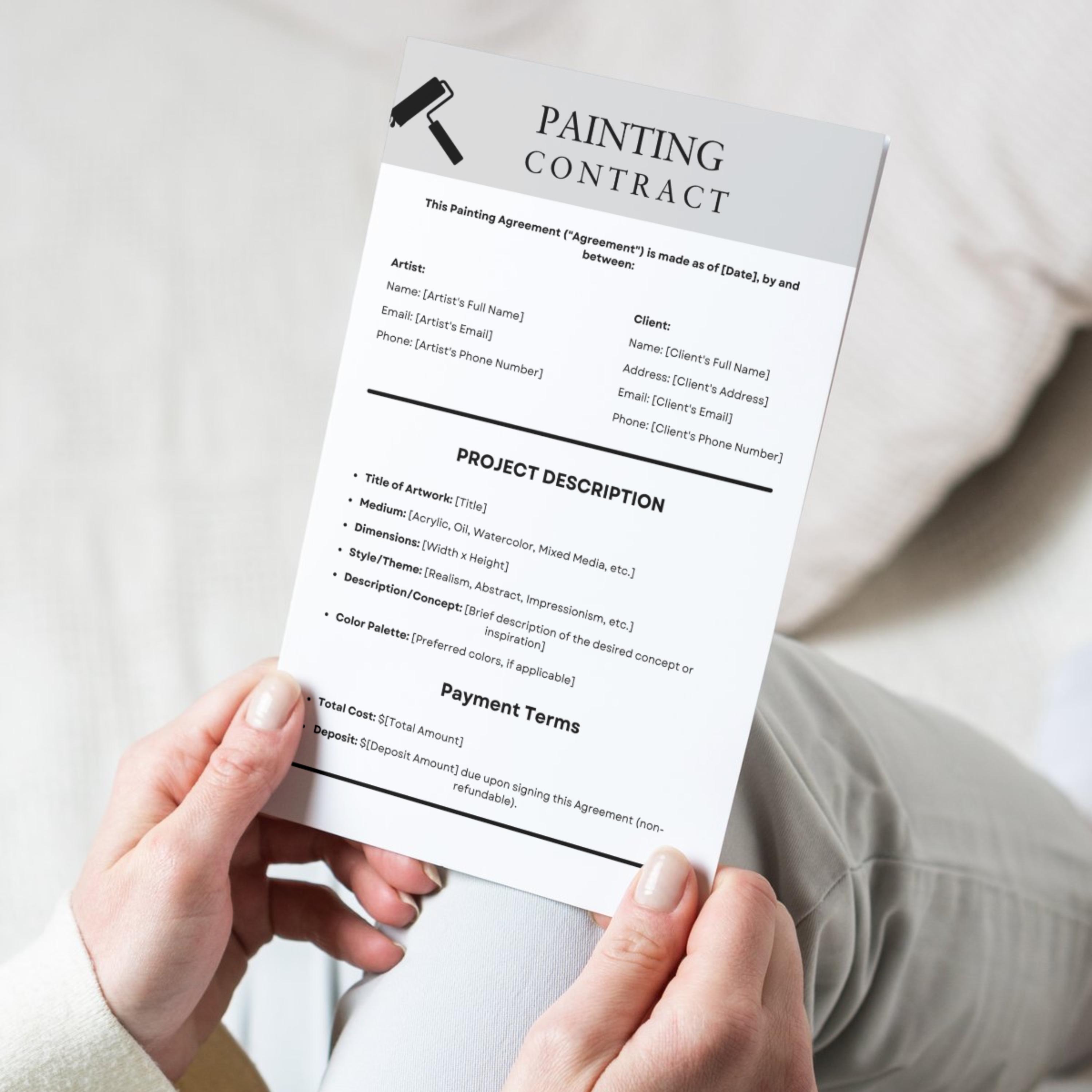 Editable Painting Contract Template: Client Intake Form (PDF Download ...