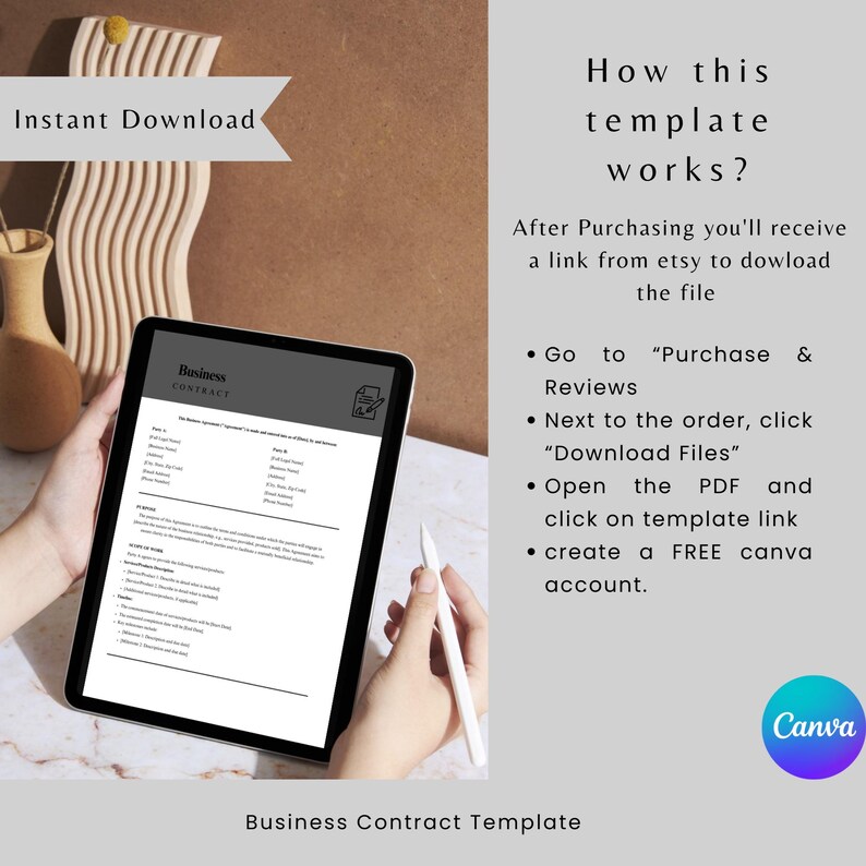 Editable Business Contract Template: Canva Employee & Partnership ...