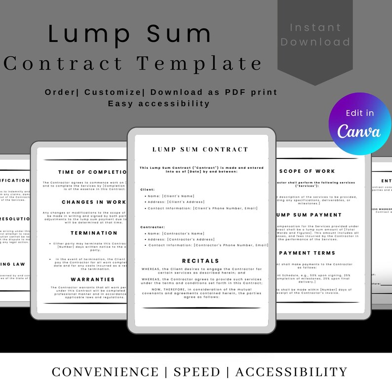 Lump Sum Construction Contract, Fixedprice Construction Agreement ...