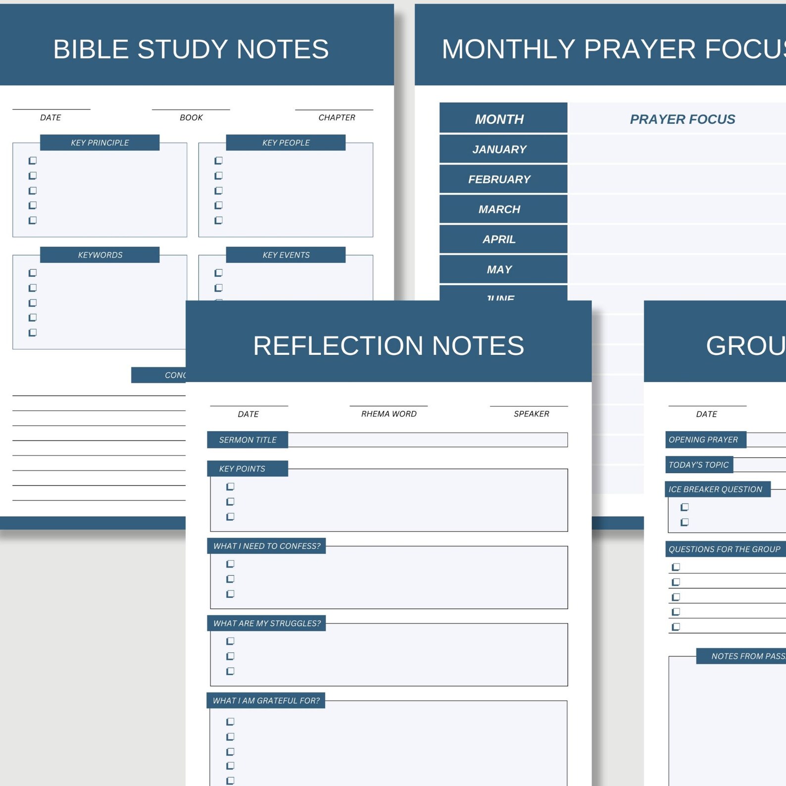 DIY Bible Study Journal, Canva Editable Journal, Christian Notebook ...