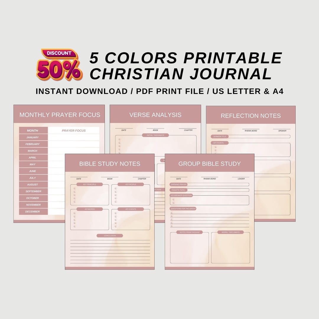 Bible Study Journal, Canva Devotional Notebook, Christian Planner ...