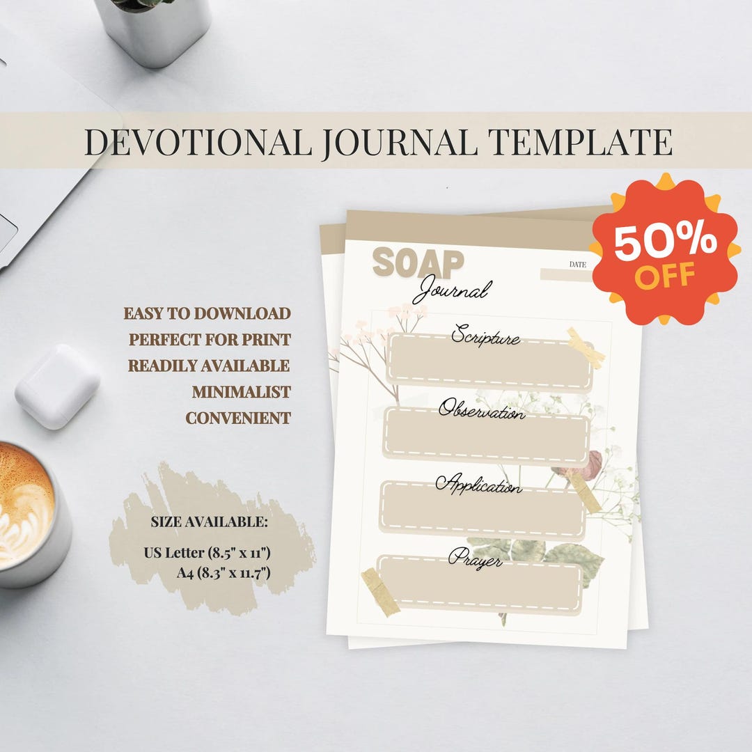 SOAP Journal Printable, SOAP Bible Study, Daily Devotional, Christian ...