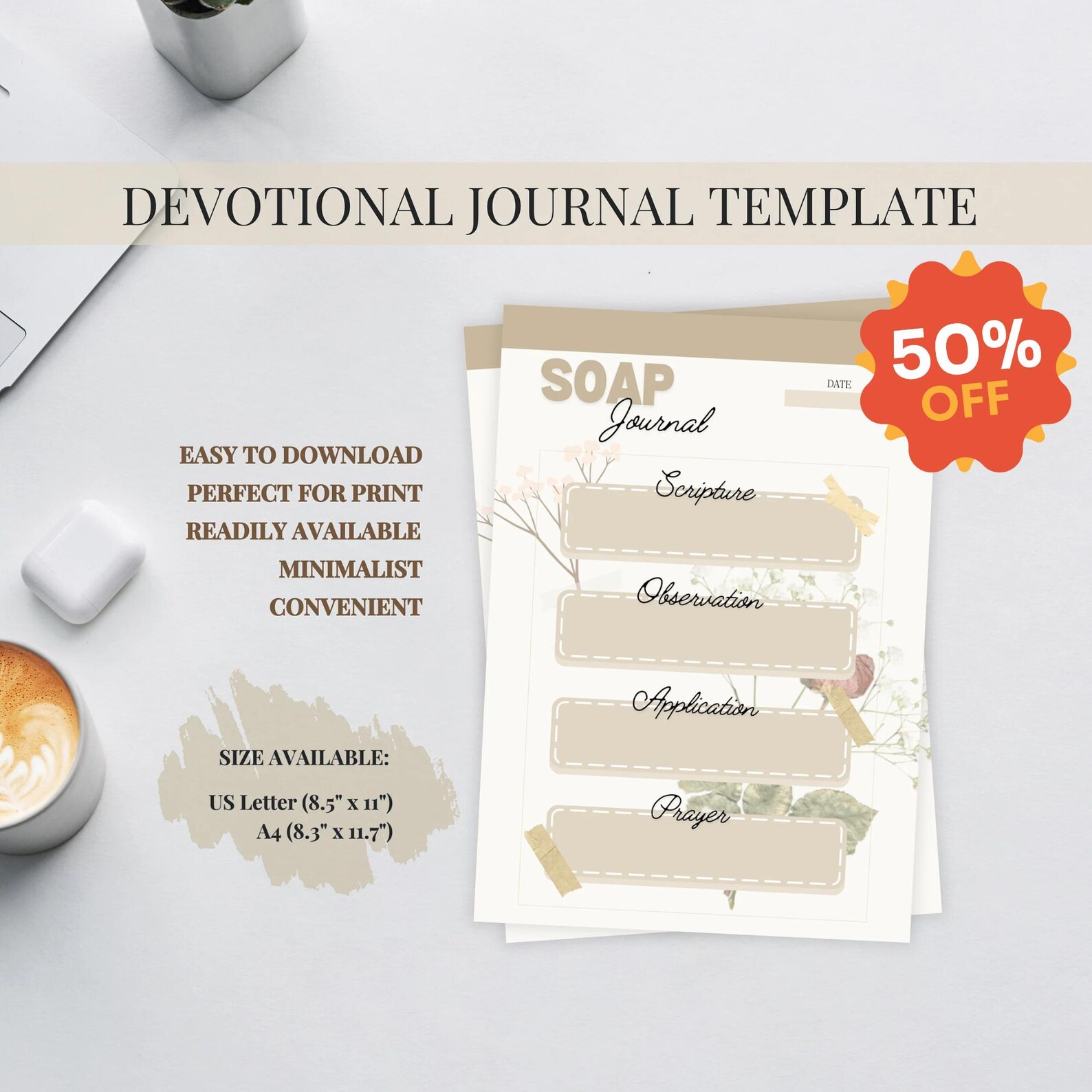 SOAP Journal Printable, SOAP Bible Study, Daily Devotional, Christian ...