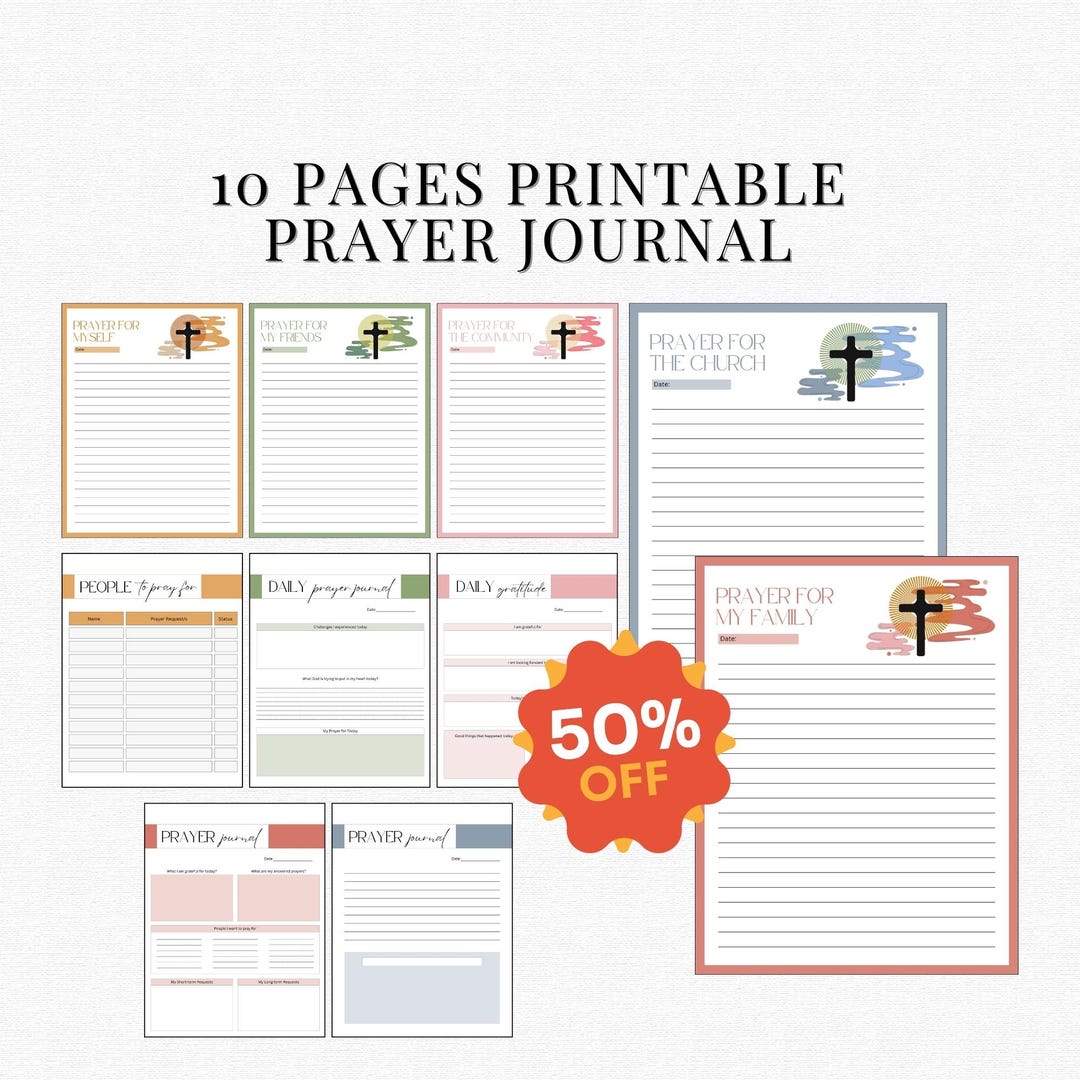 Prayer Journal Printable, Digital Prayer Journal, Christian Journal PDF ...