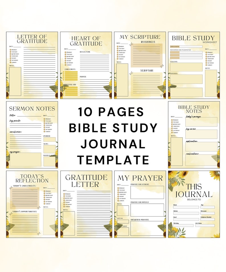 Printable Journal, Digital Notebook, DIY Journal Kit, Digital Bible ...