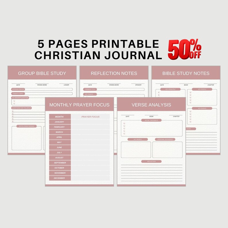 Prink Journal Template, Christian Journal Printable, Bible Study ...