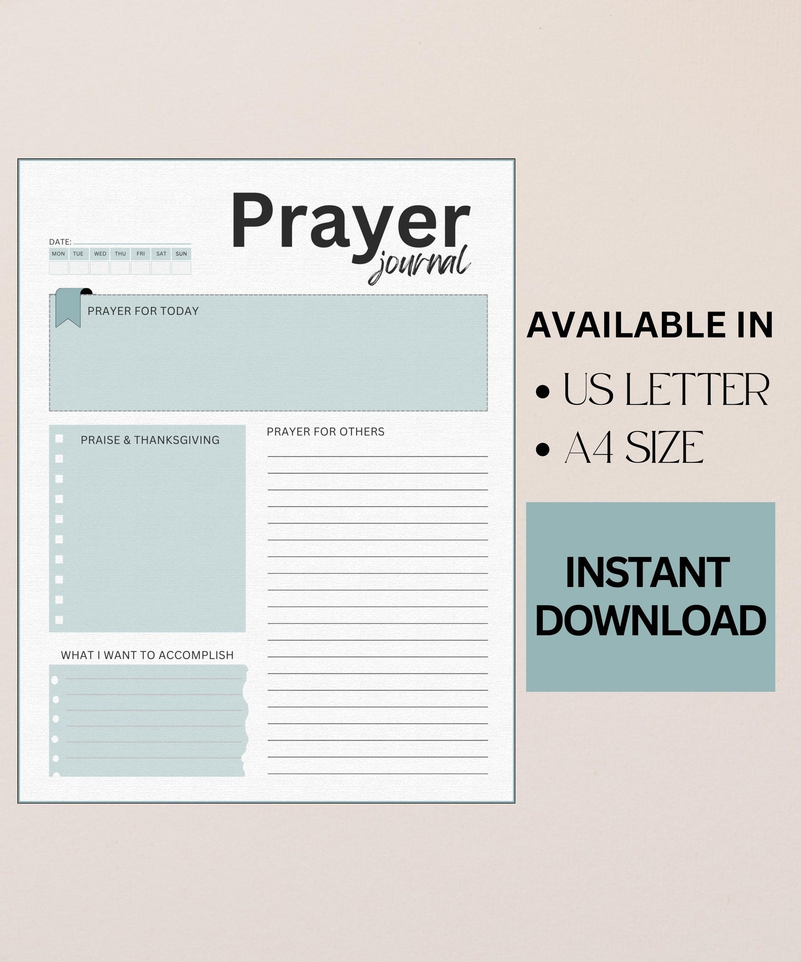 Printable Prayer Journal, Canva Editable Journal, Christian Notebook ...