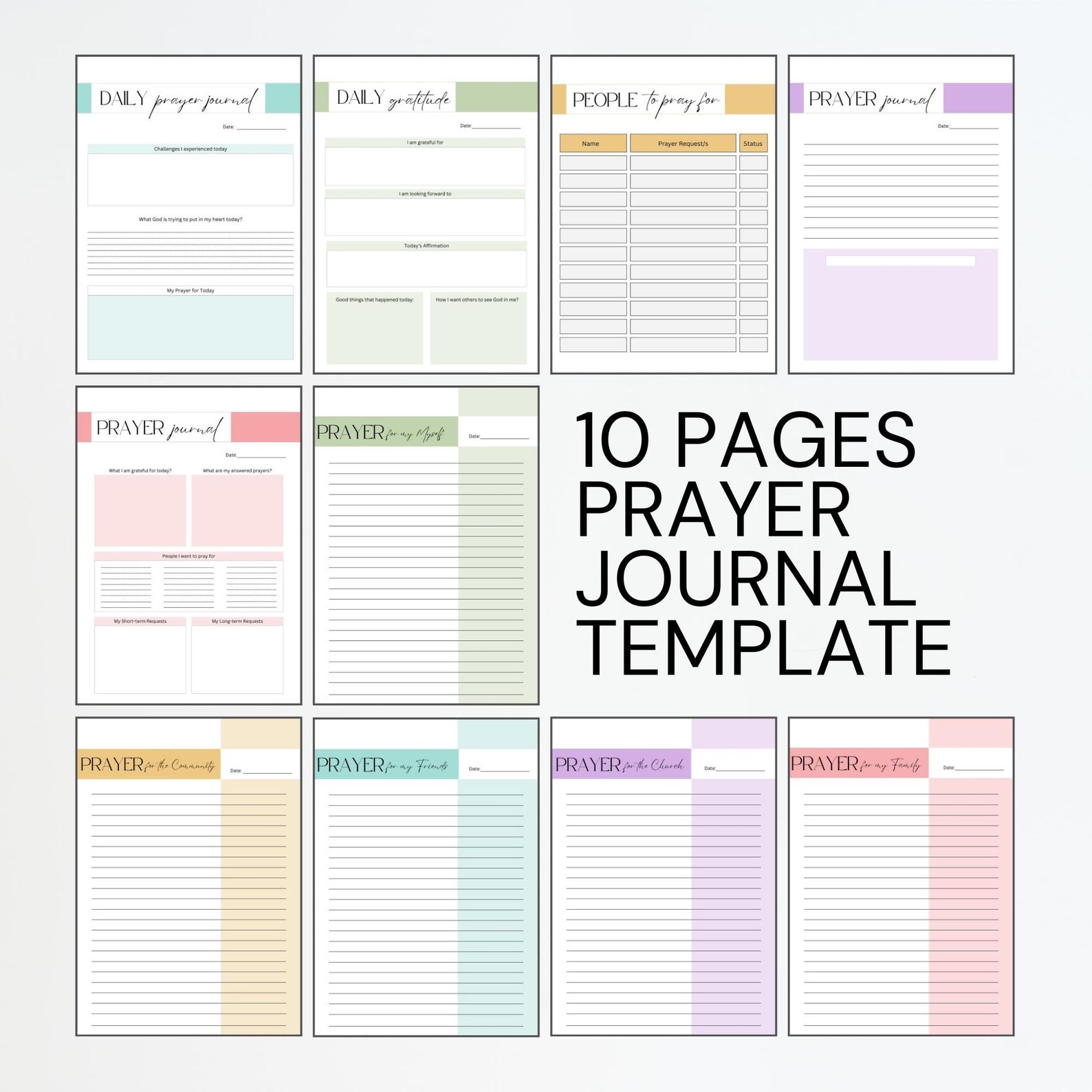 Printable Prayer Journal, Digital Prayer Journal, Daily Prayer Journal ...