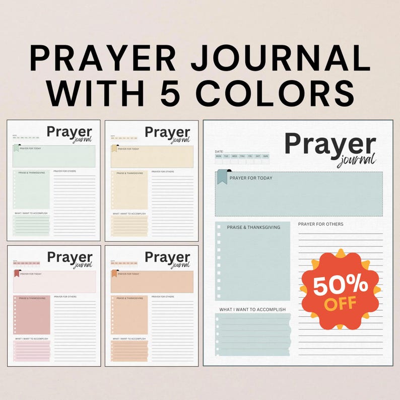 Printable Prayer Journal, Canva Editable Journal, Christian Notebook ...