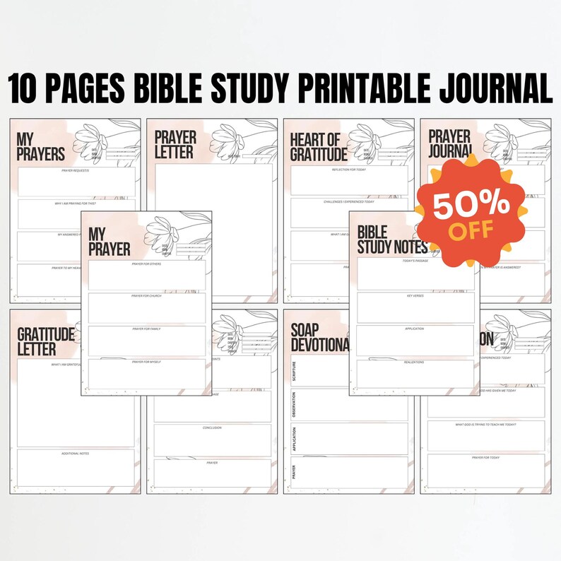 Printable Bible Study Template, Bible Journal Template, Women Journal ...