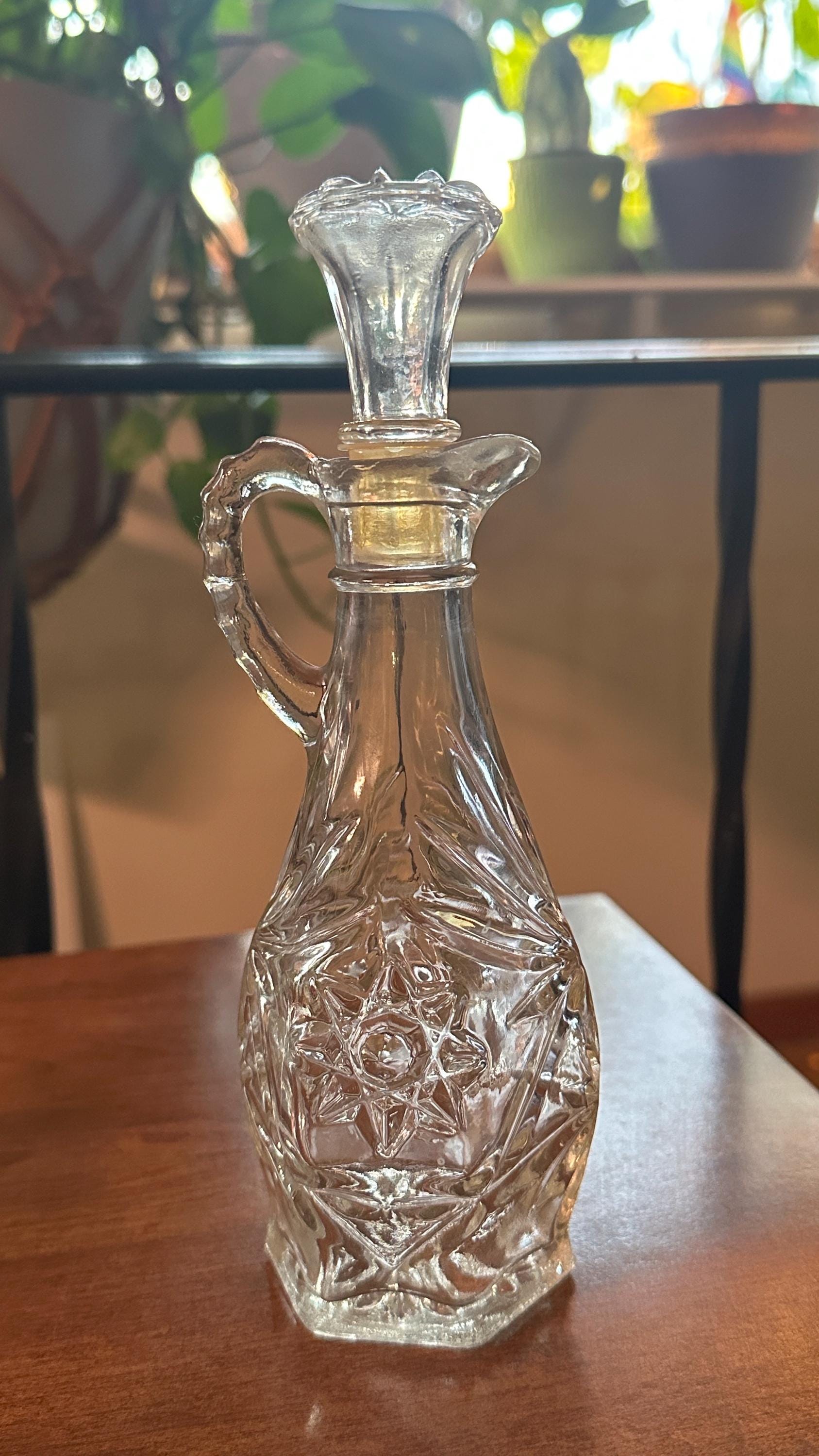 Anchor Hocking 1960s Cruet, Serve Vinegar, Oil, Pressed Glass, Early ...