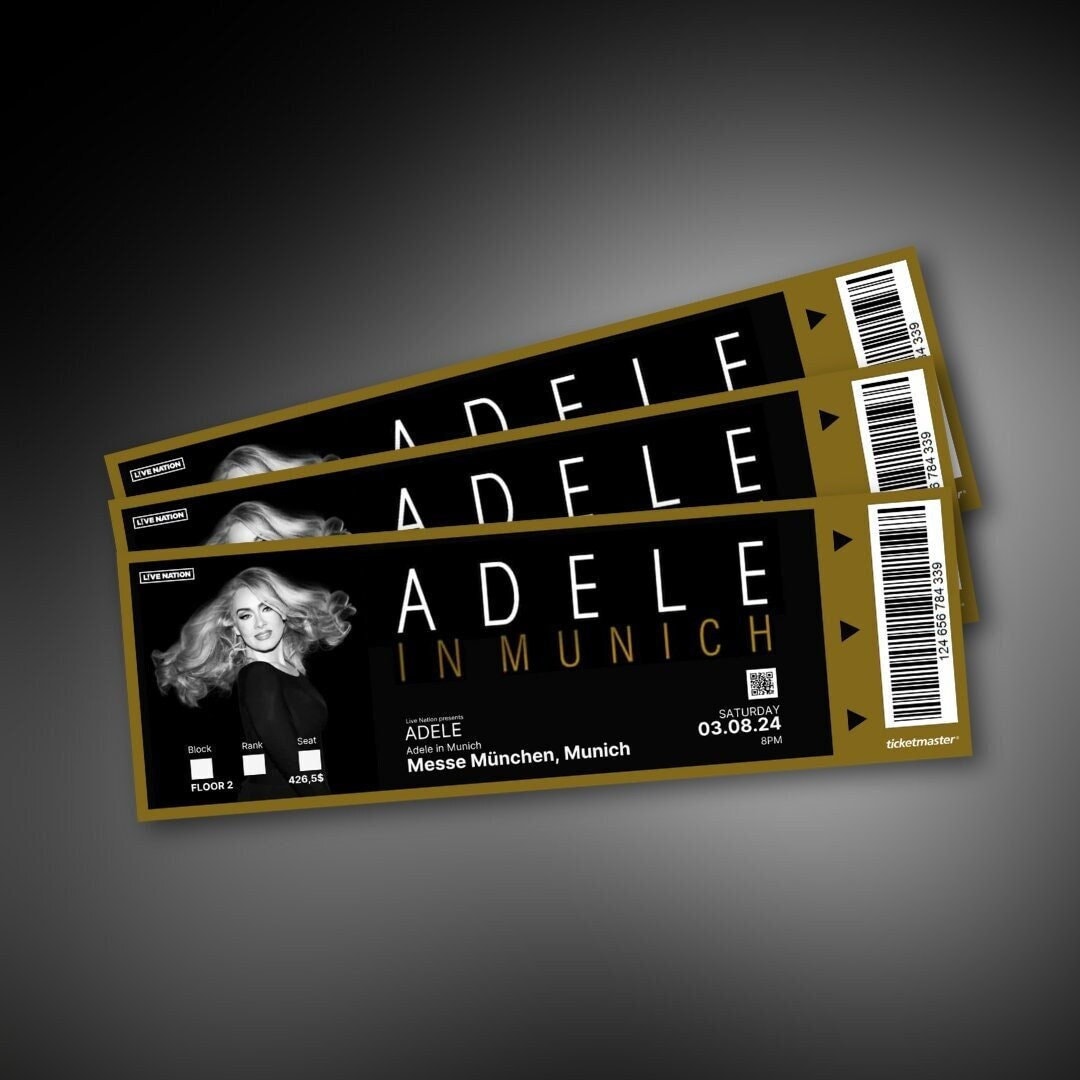 Physical Ticket Adele, Adele in Munich personalized & Printable - Etsy