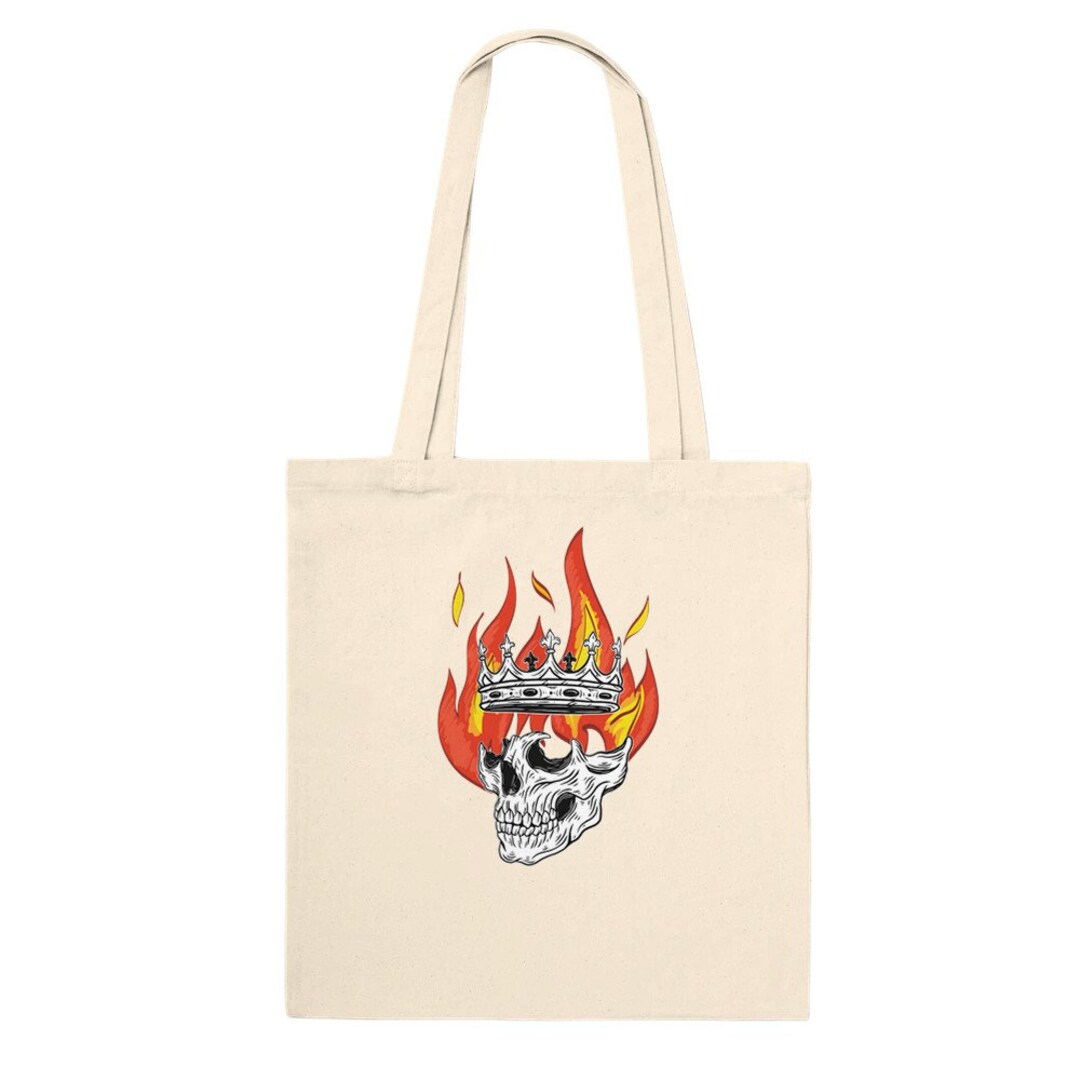 Skull Fire Tote Bag Cool and Funny Gift Idea for Gothic Enthusiasts ...