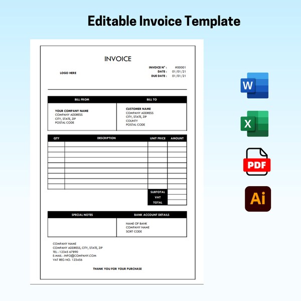 Invoice Generator Template - Etsy