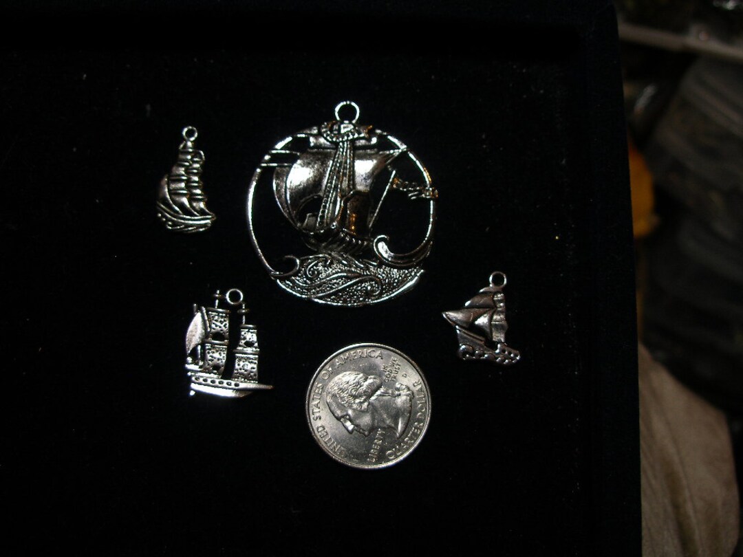 Boats Sailing Ships 19 Charms Pendants Silver Jewelry - Etsy