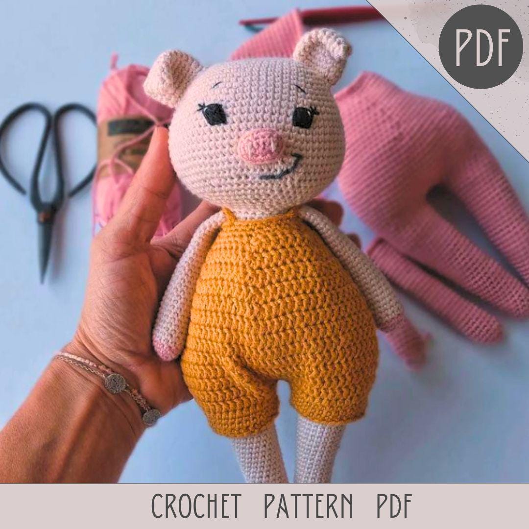 Miss Piggy Crochet Pattern | Crochet Pig Pattern | Amigurumi Piggy Toy ...