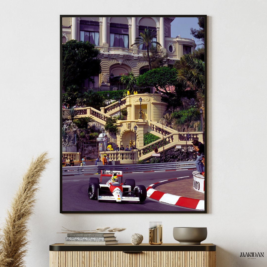 Ayrton Senna, Racing Wall Art, Formula 1 Mural, Iconic Racing Moment ...