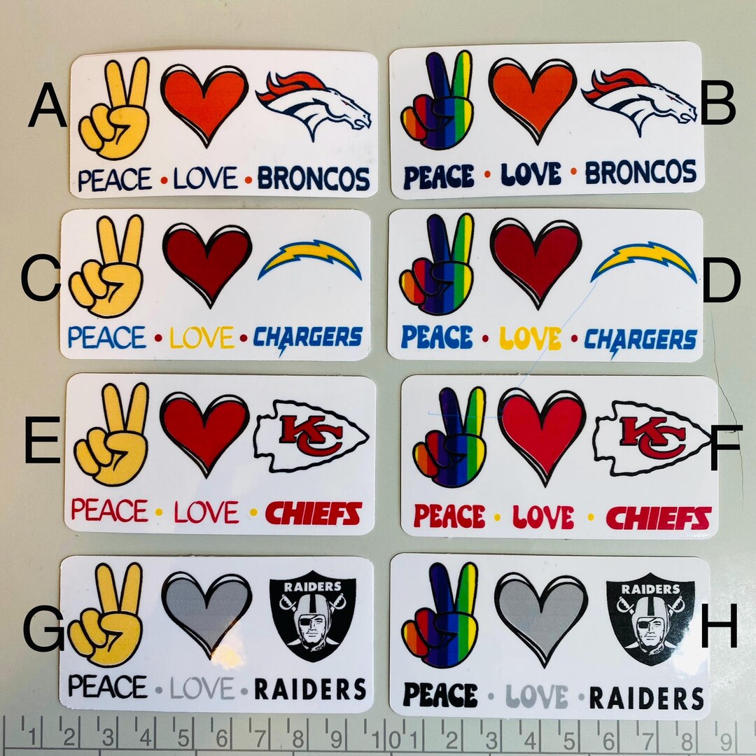 AFC West Football Team Stickers: Broncos, Chargers, Chiefs, Raiders - Etsy