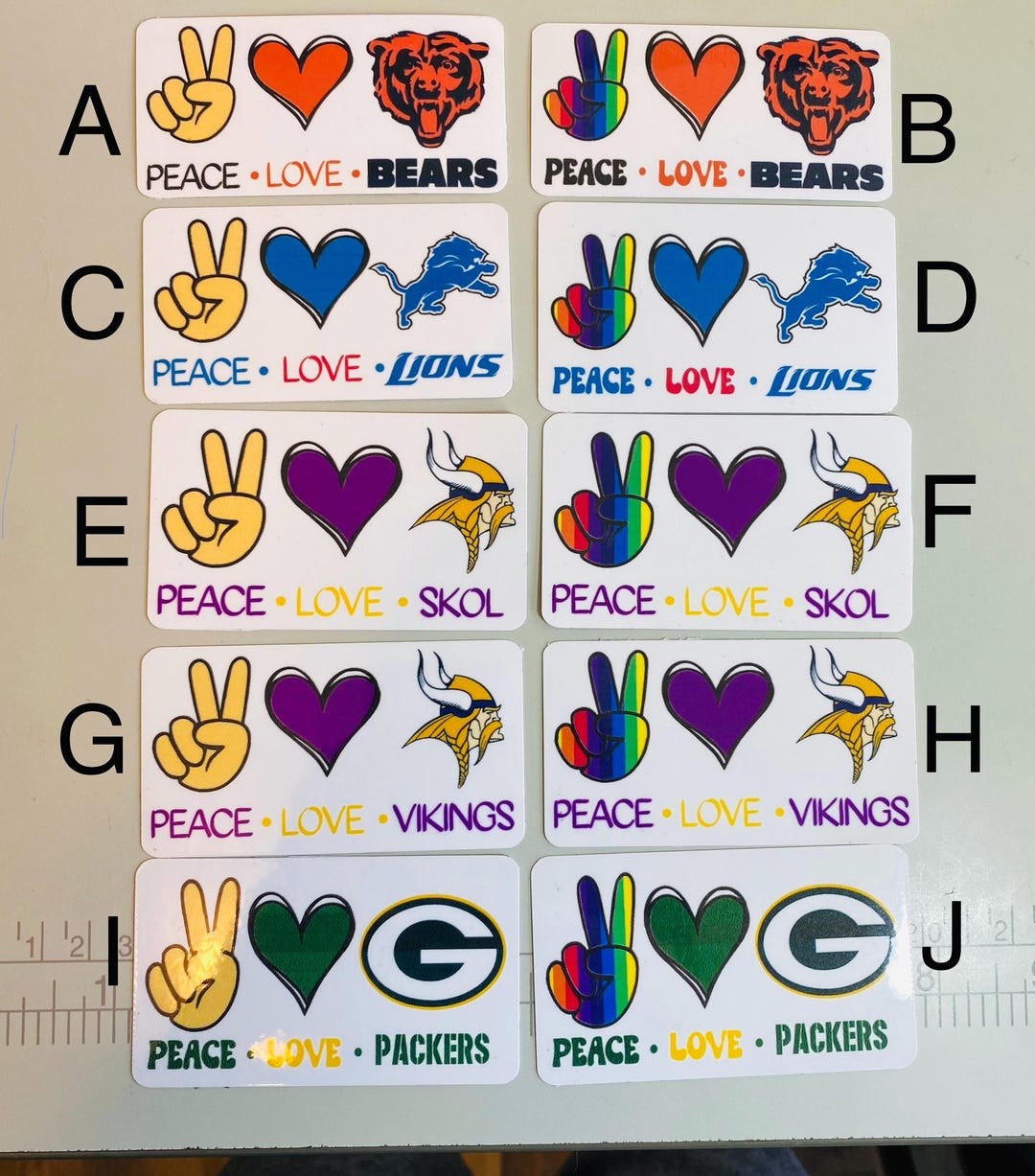 NFC North Football Team Stickers: Bears, Lions, Packers, Vikings - Etsy