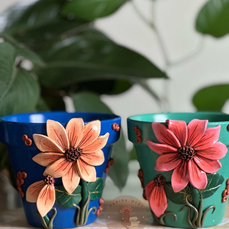 Decorated Pot - Etsy