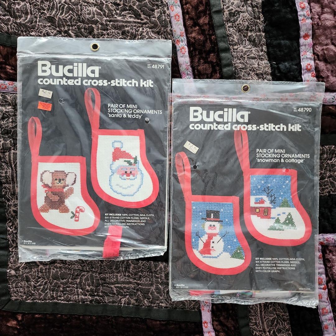 Set of Holiday Christmas Bucilla Cross Stich Ornament Kits - Etsy