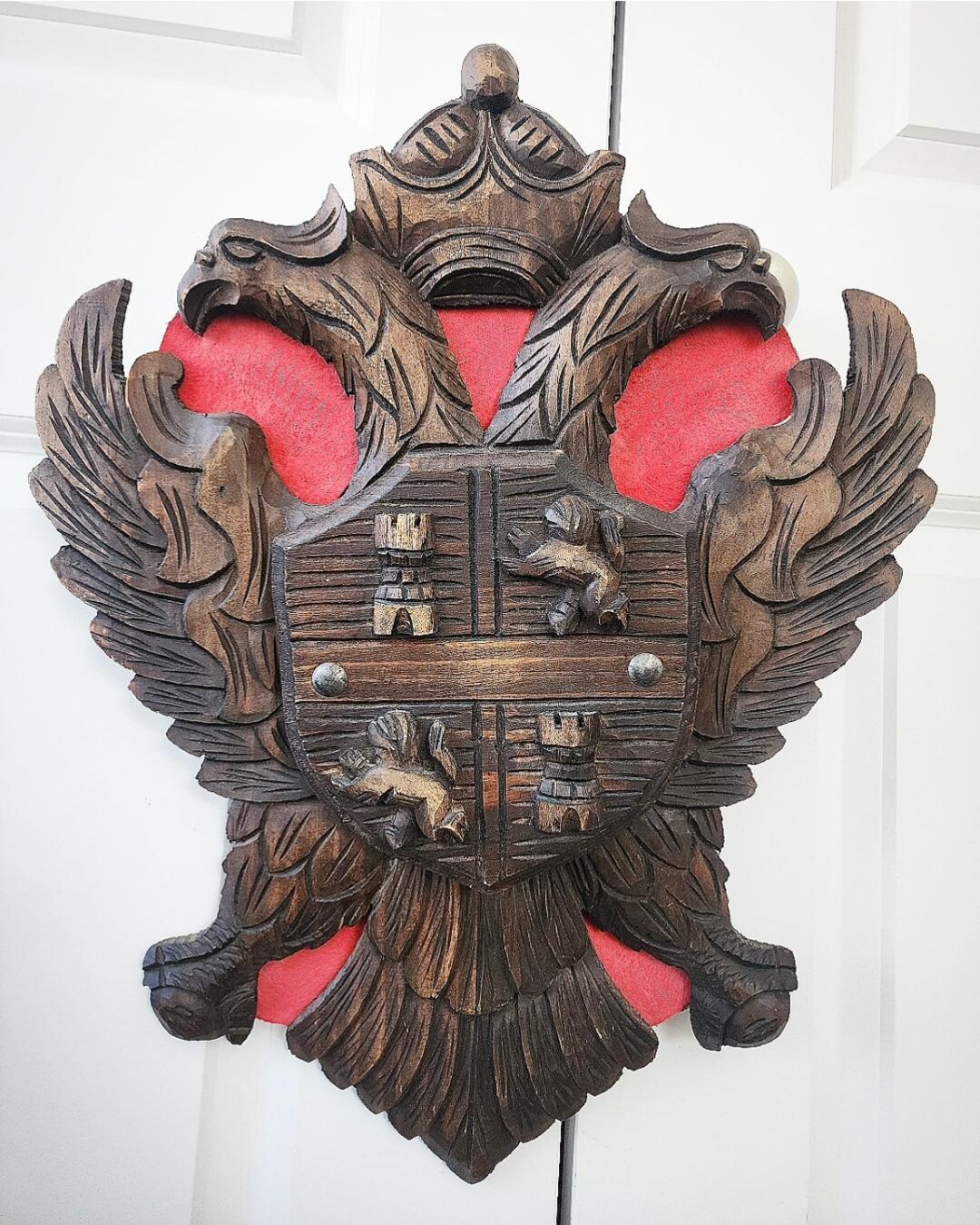 Carved Wood Family Crest Wall Hanging - Etsy
