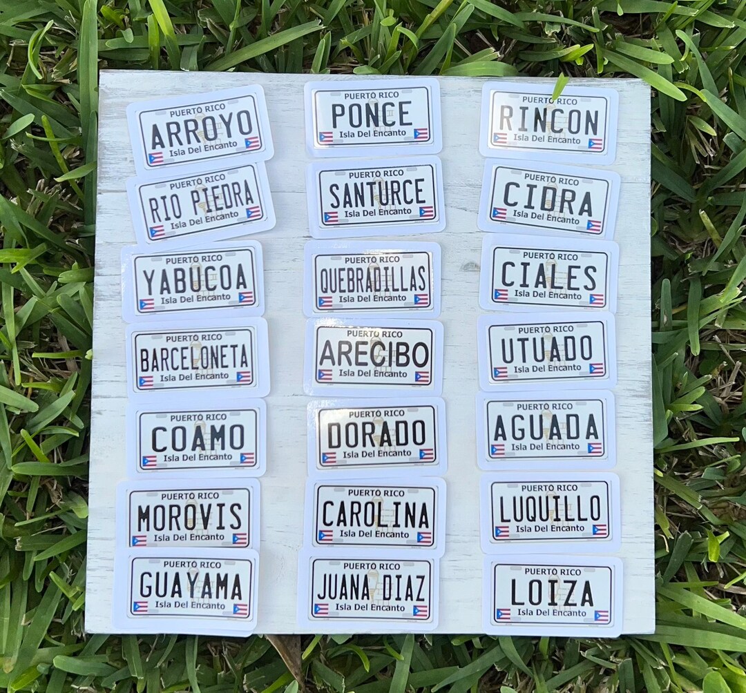 Puerto Rico License Plate Stickers I Pueblos De PR I Tablillas I ...