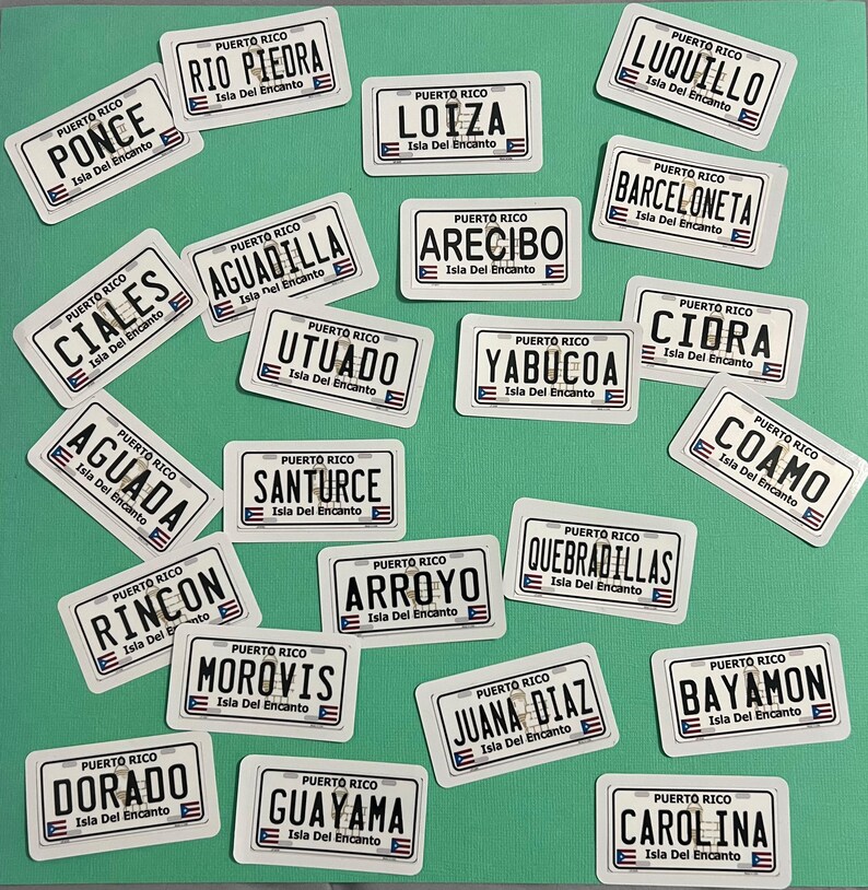Puerto Rico License Plate Stickers I Pueblos De PR I Tablillas I ...