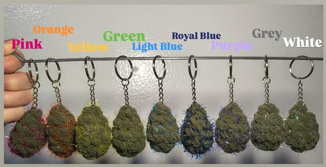 Handmade Crochet Weed Nug Keychain – Funny Cannabis Gift – Stoner ...
