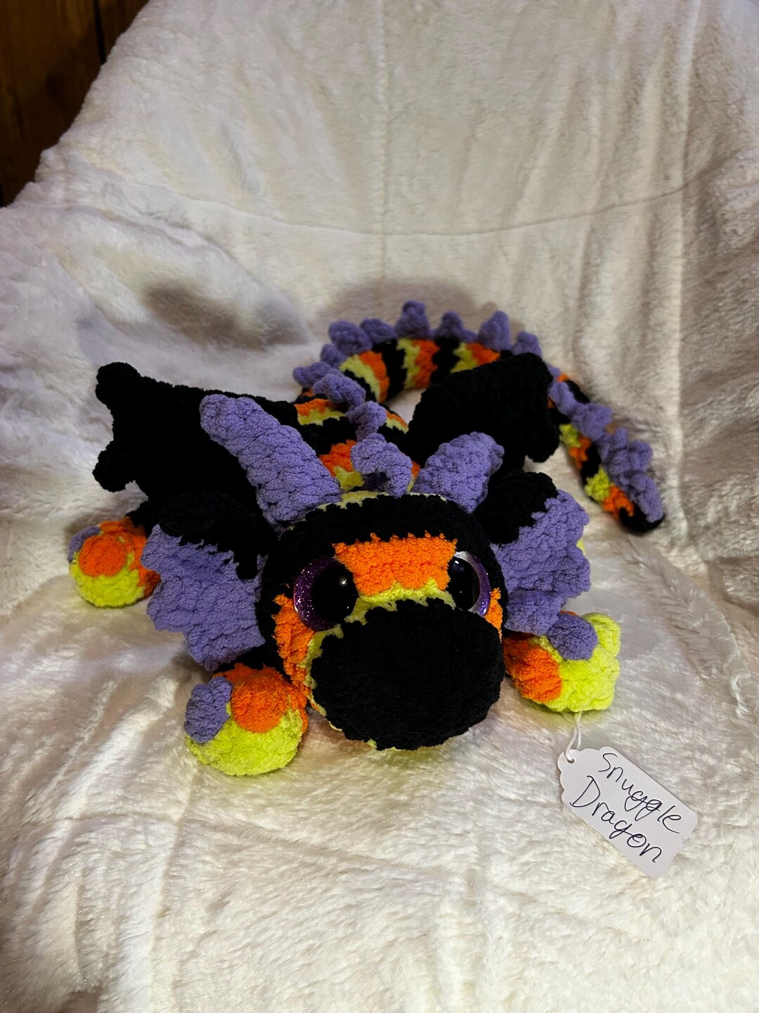 Snuggle Dragon cute Dragon Plushy Handmade Crochet Amigurumi Stuffed ...
