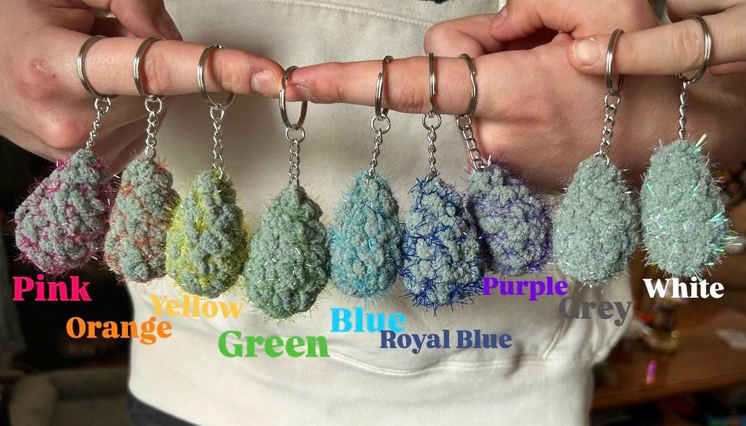 Handmade Crochet Weed Nug Keychain – Stoner 420 Accessory - Etsy