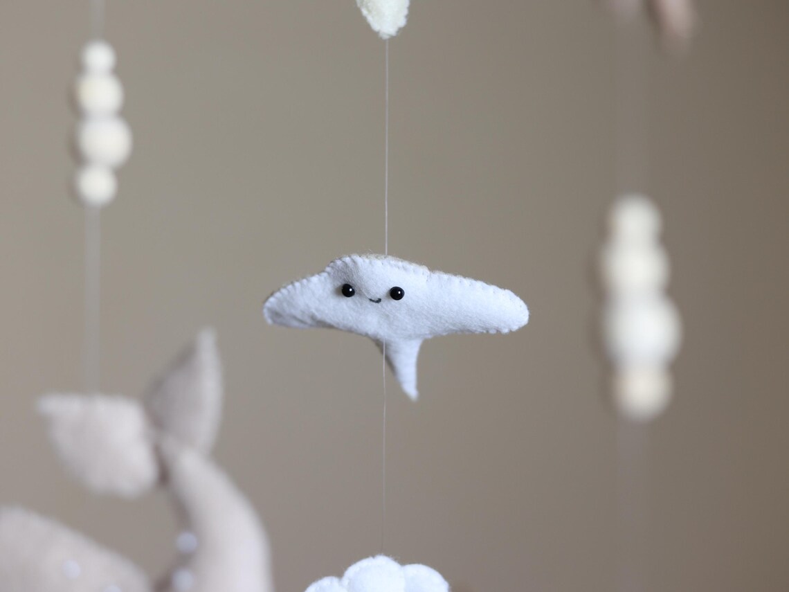 Neutral Ocean Baby Mobile, Sea Themed Nursery, Whale Baby Mobile, Crab ...