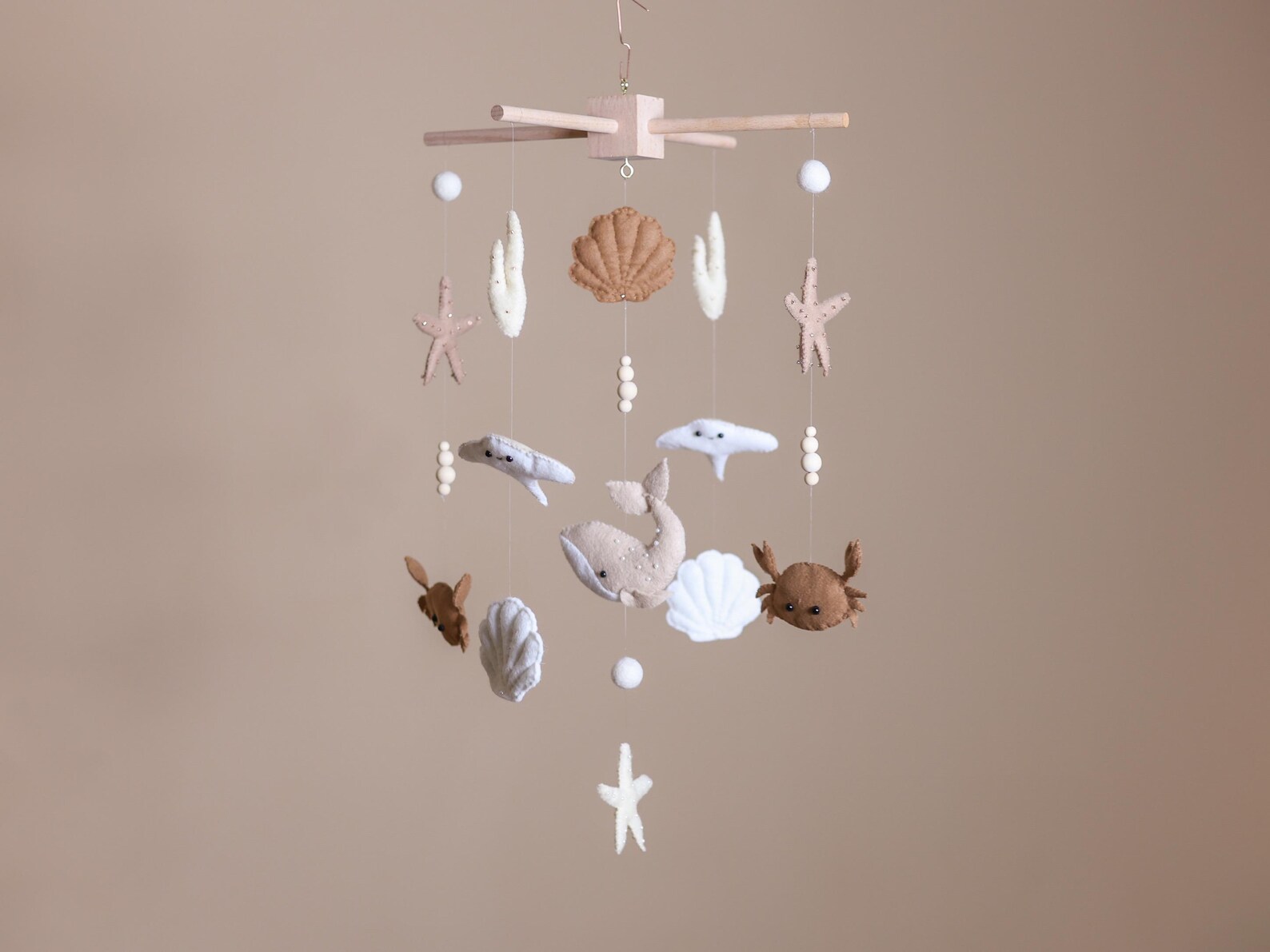 Neutral Ocean Baby Mobile, Sea Themed Nursery, Whale Baby Mobile, Crab ...