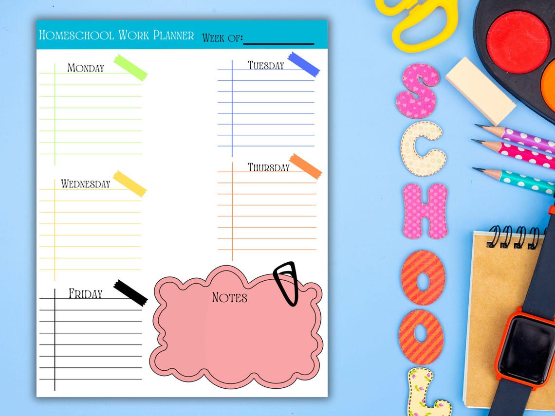 Weekly Printable Homeschool Planner Weekly Meal Planner for Kids Weekly ...