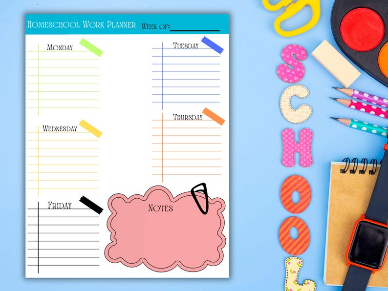 Weekly Printable Homeschool Planner Weekly Meal Planner for Kids Weekly ...
