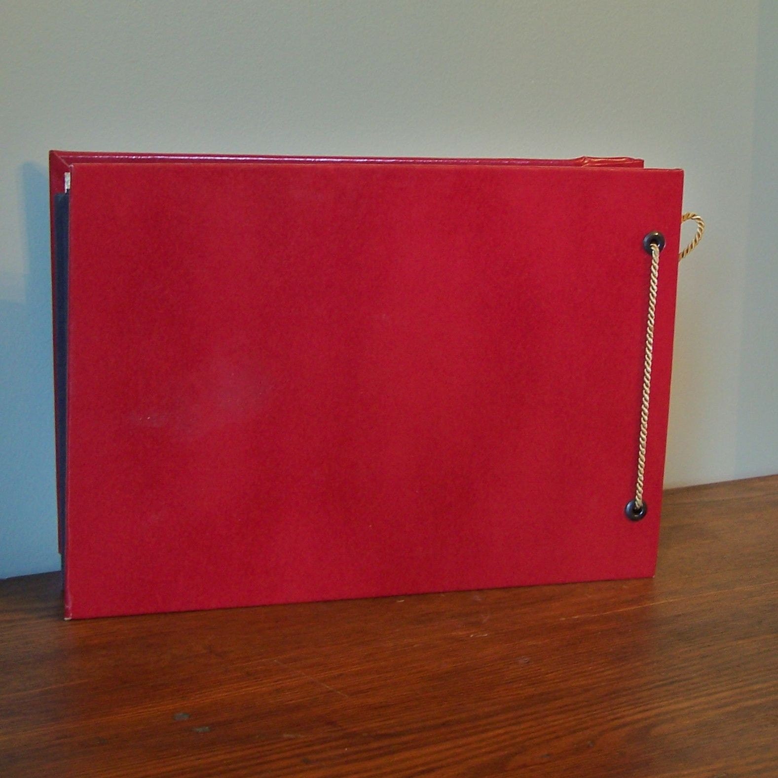 Vintage red faux leather scrapbook album photo autograph with | Etsy