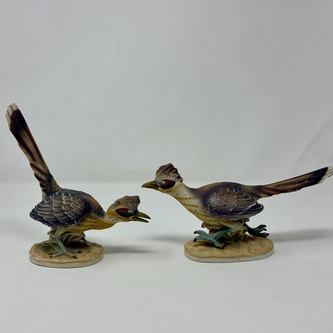 Vintage Lefton Roadrunner Figurine Pair – Hand Painted Prof. Ruocco ...