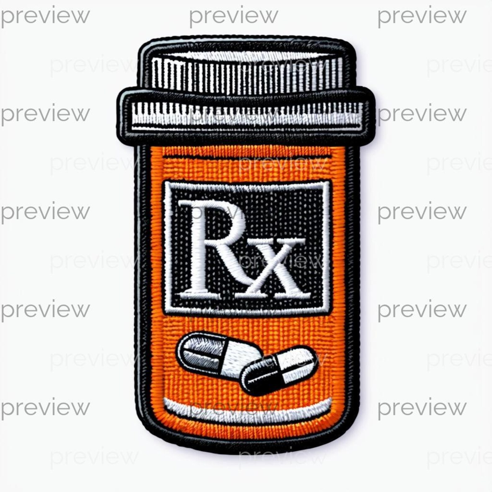 Vibrant Cartoon Prescription Medication Bottle Patch With Rx Label and ...