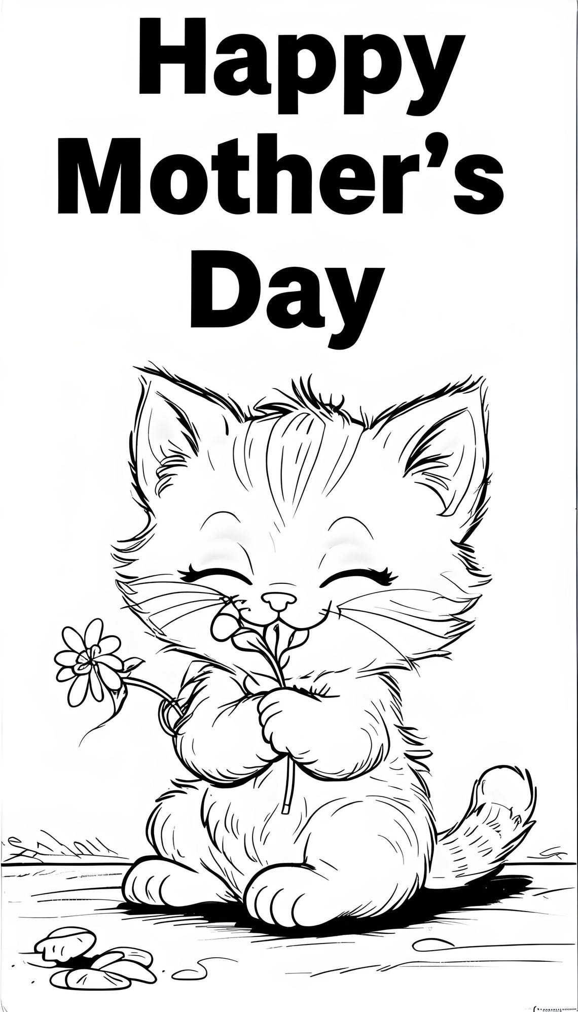 Happy Mother's Day Cute Kitten Pattern for Digital Paper, Gift Wrap ...