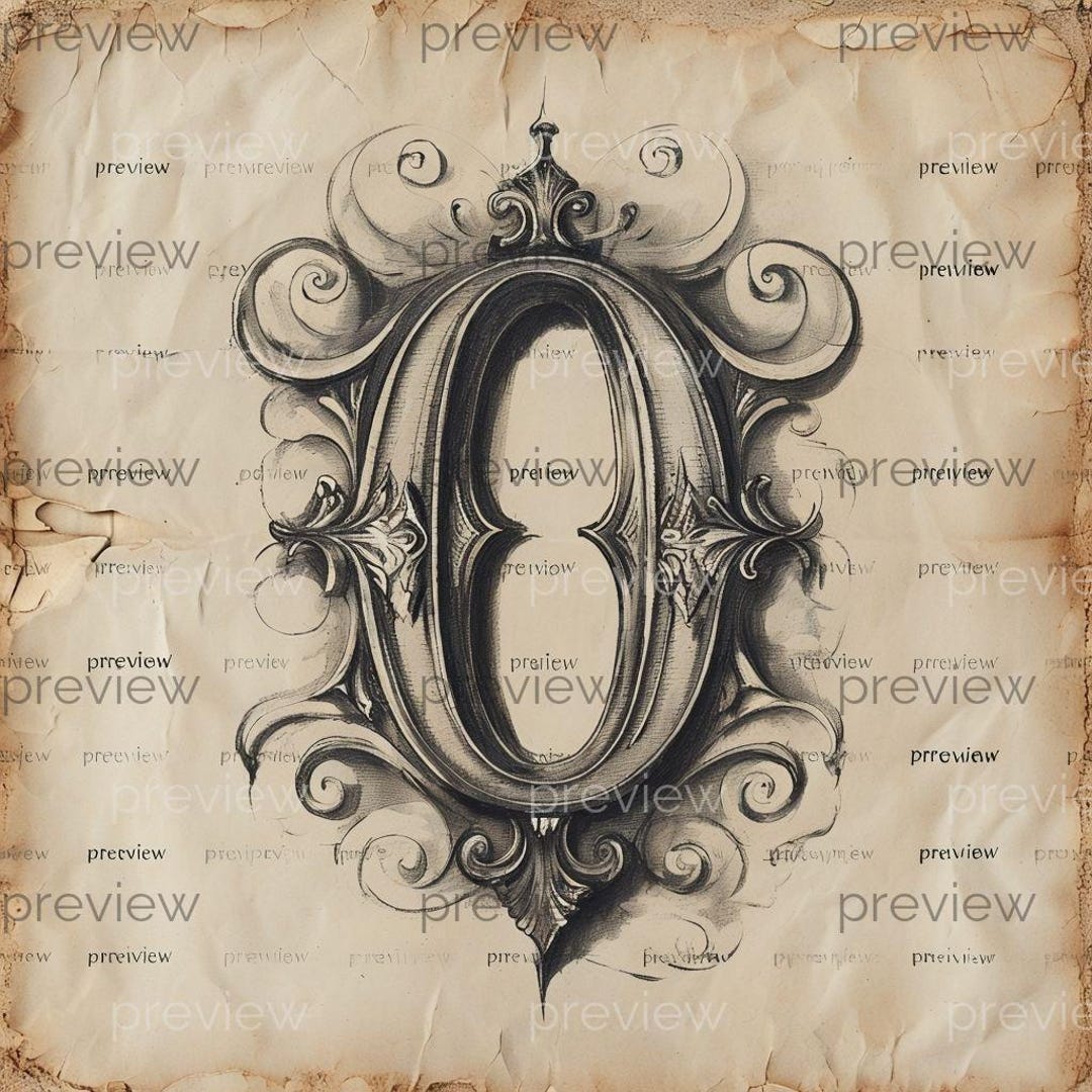 O Ornate Letter O in Elegant Vintage Style - Printable Digital Art With ...