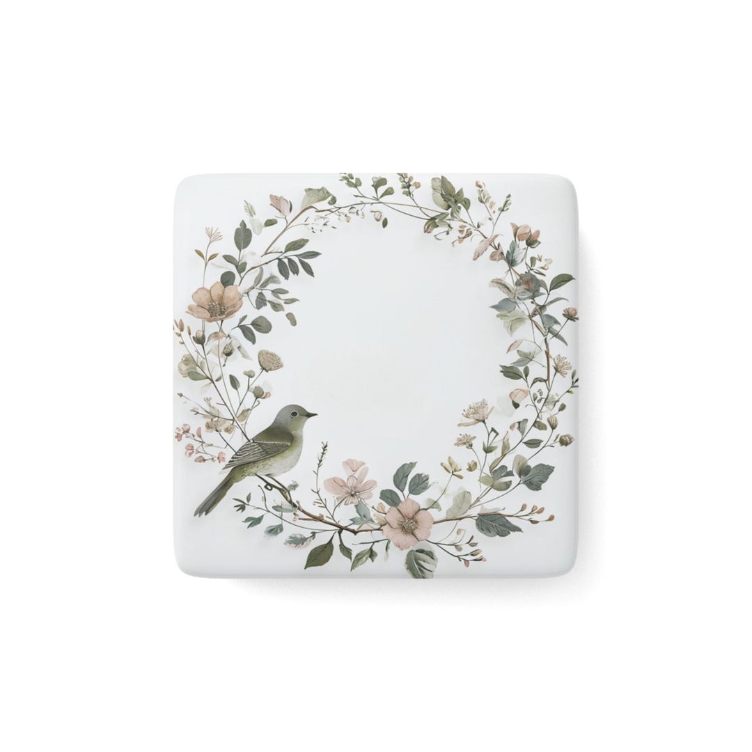 Nature-inspired Porcelain Magnet, Floral Magnet for Home Decor, Bird ...