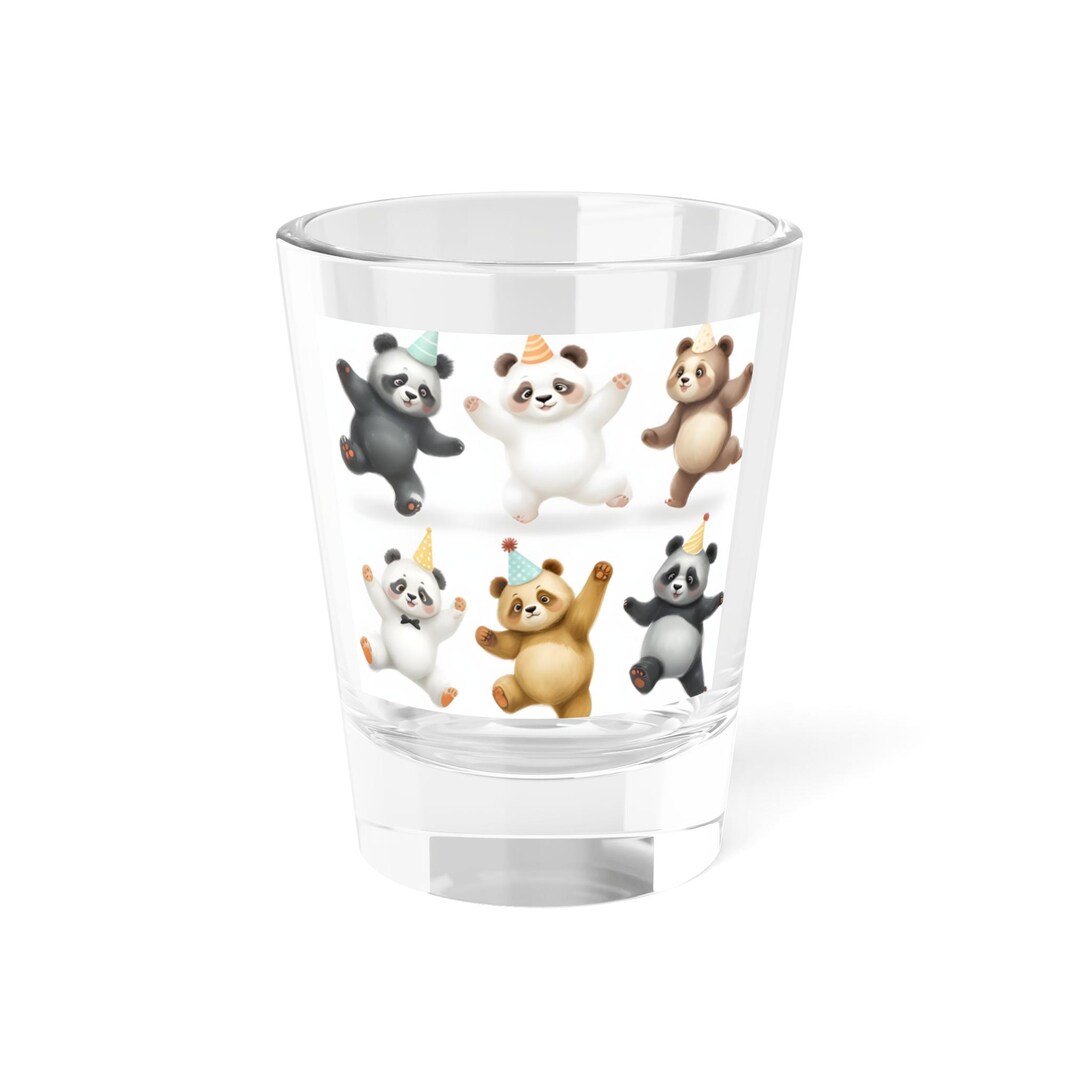 Animated Panda Shot Glass - Cute Panda Design, Collectible Glassware ...