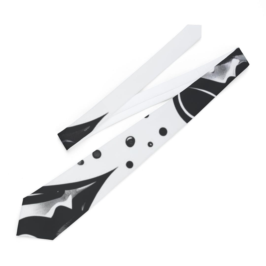 Black and White Tear Drops Necktie: Abstract Pattern, Men's Formal Wear ...