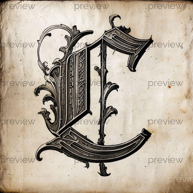 Ornate Vintage Letter C Design - Intricate Baroque Style Digital Art ...