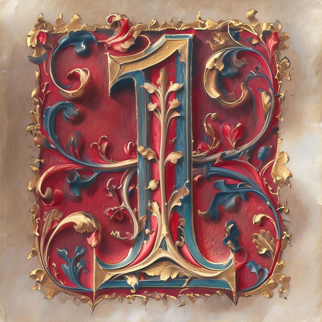 Ornate Decorative Number 1 Clipart With Floral Motifs for Sublimation ...