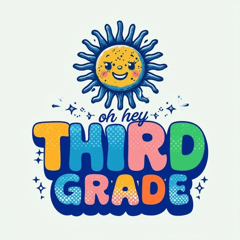 Cheerful Sun Clipart for Third Grade - Oh Hey THIRD GRADE Instant ...