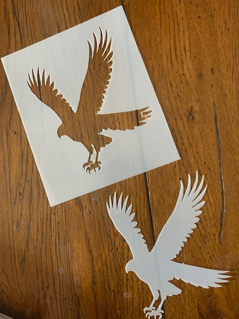 Hawk Flying Stencil Laser Cut Mylar Sa10 - Etsy