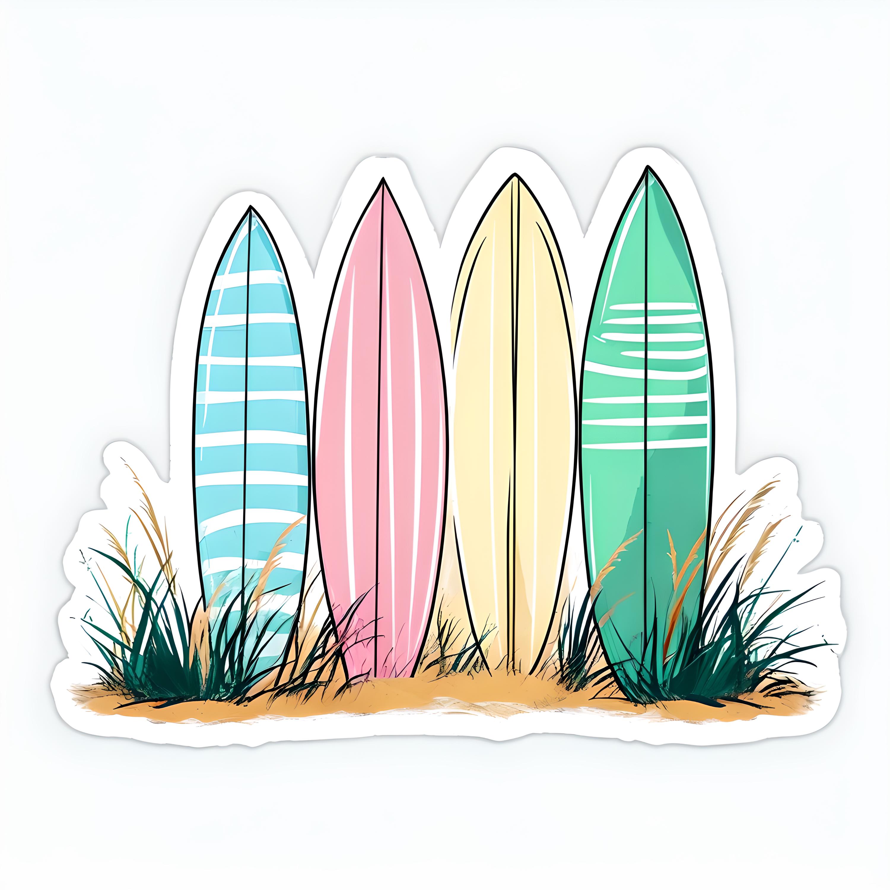 Vibrant Surfboards Clipart - Instant Download for Summer Themes ...