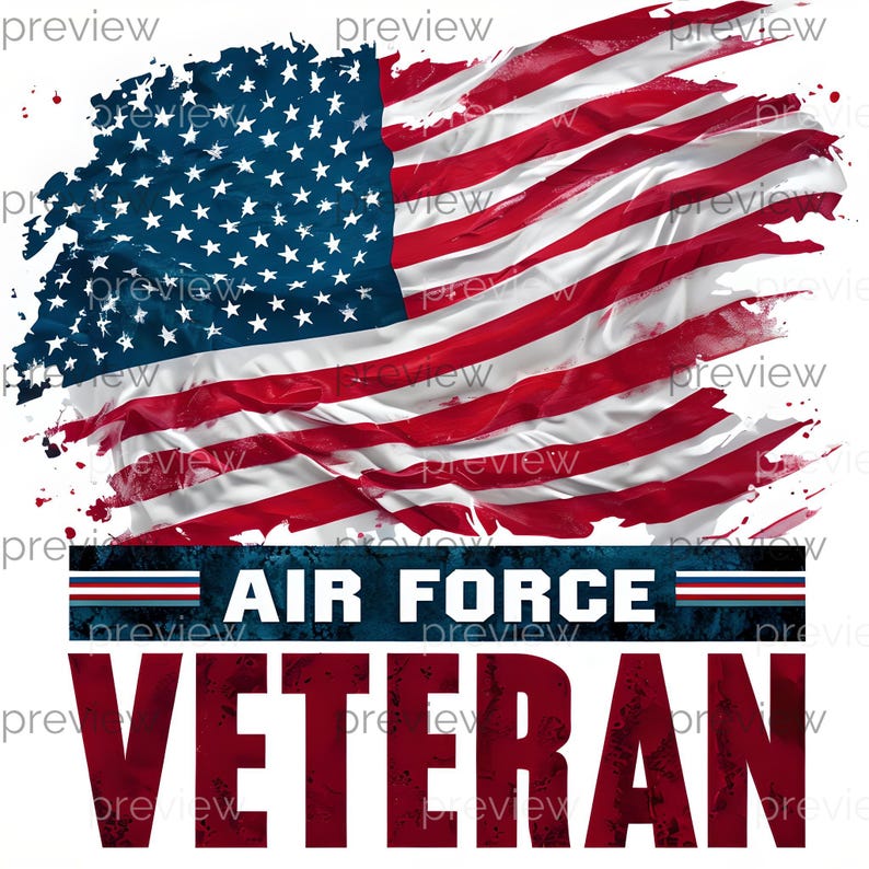 Proud Air Force Veteran American Flag Digital Art - Instant Download ...